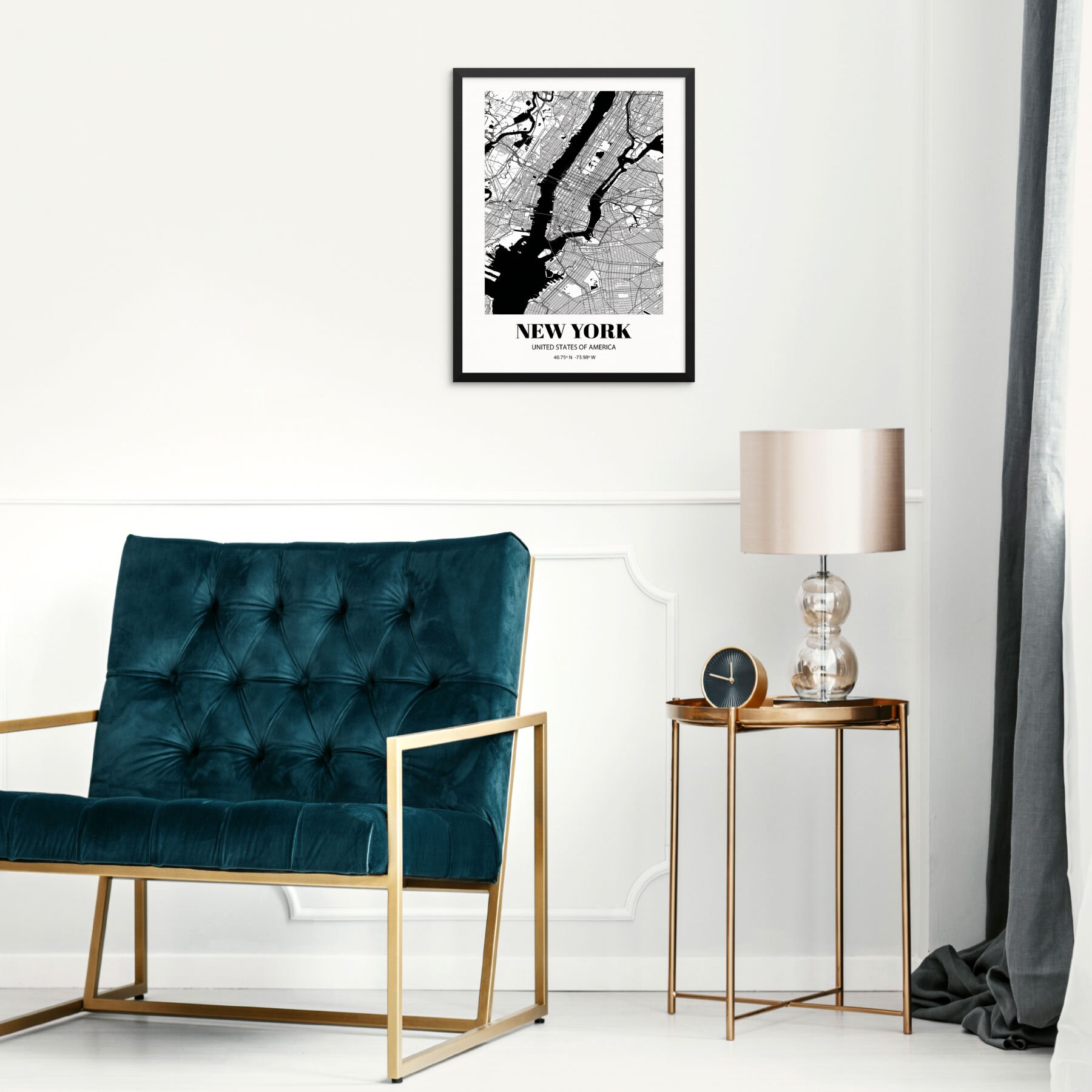 New York City Grid Map Art Print DIGITAL DOWNLOAD NYC - Etsy
