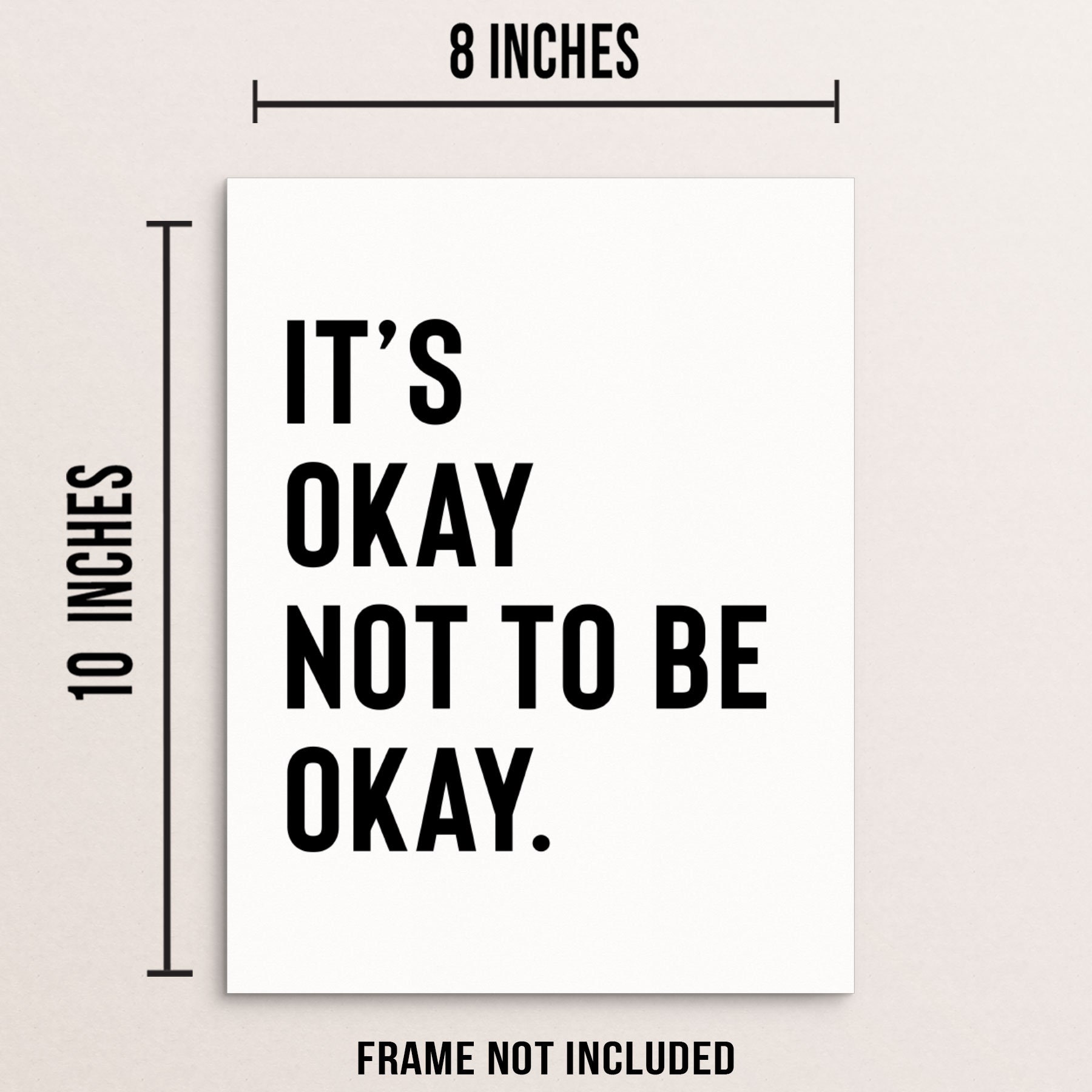 Inspirational Art Print Wall Poster It's Okay Not to Be | Etsy