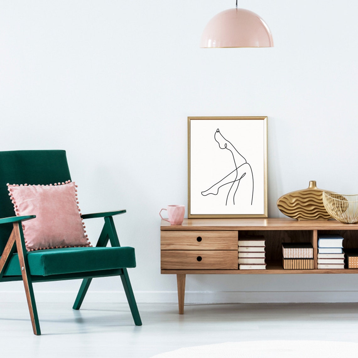 Abstract Woman's Legs Wall Art Print Poster One Line Body - Etsy