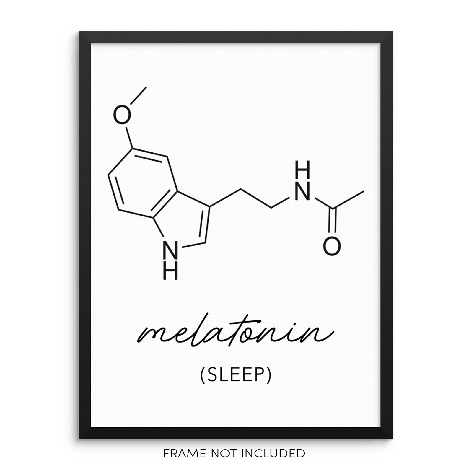 Melatonin Molecule Wall Decor Art Print Sleep Molecular | Etsy