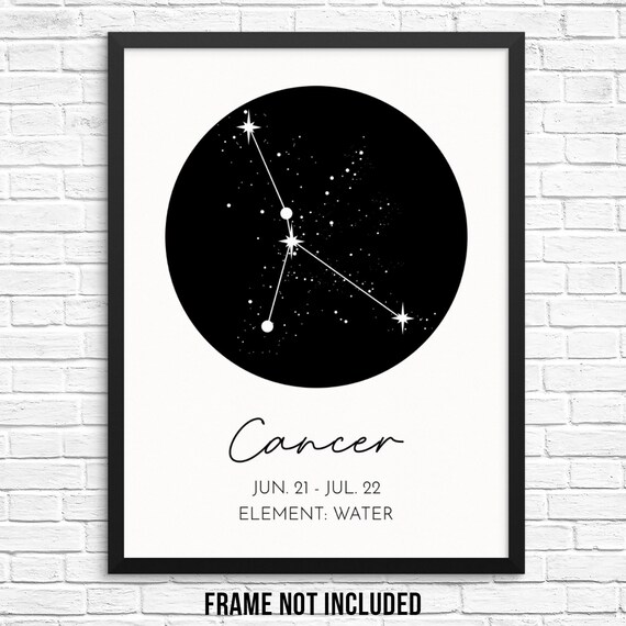 CANCER Constellation Art Print Minimalist Astrological Zodiac | Etsy