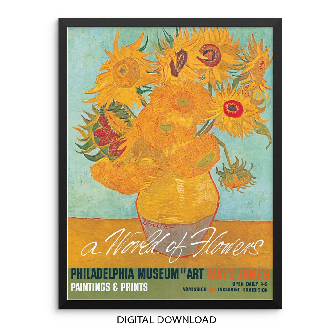 Vincent Van Gogh Sunflowers Exhibition Wall Art Print | DIGITAL ...