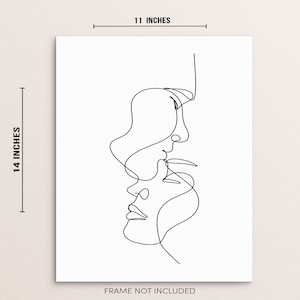 Abstract Faces One Line Wall Art Print Minimalist Poster - Etsy