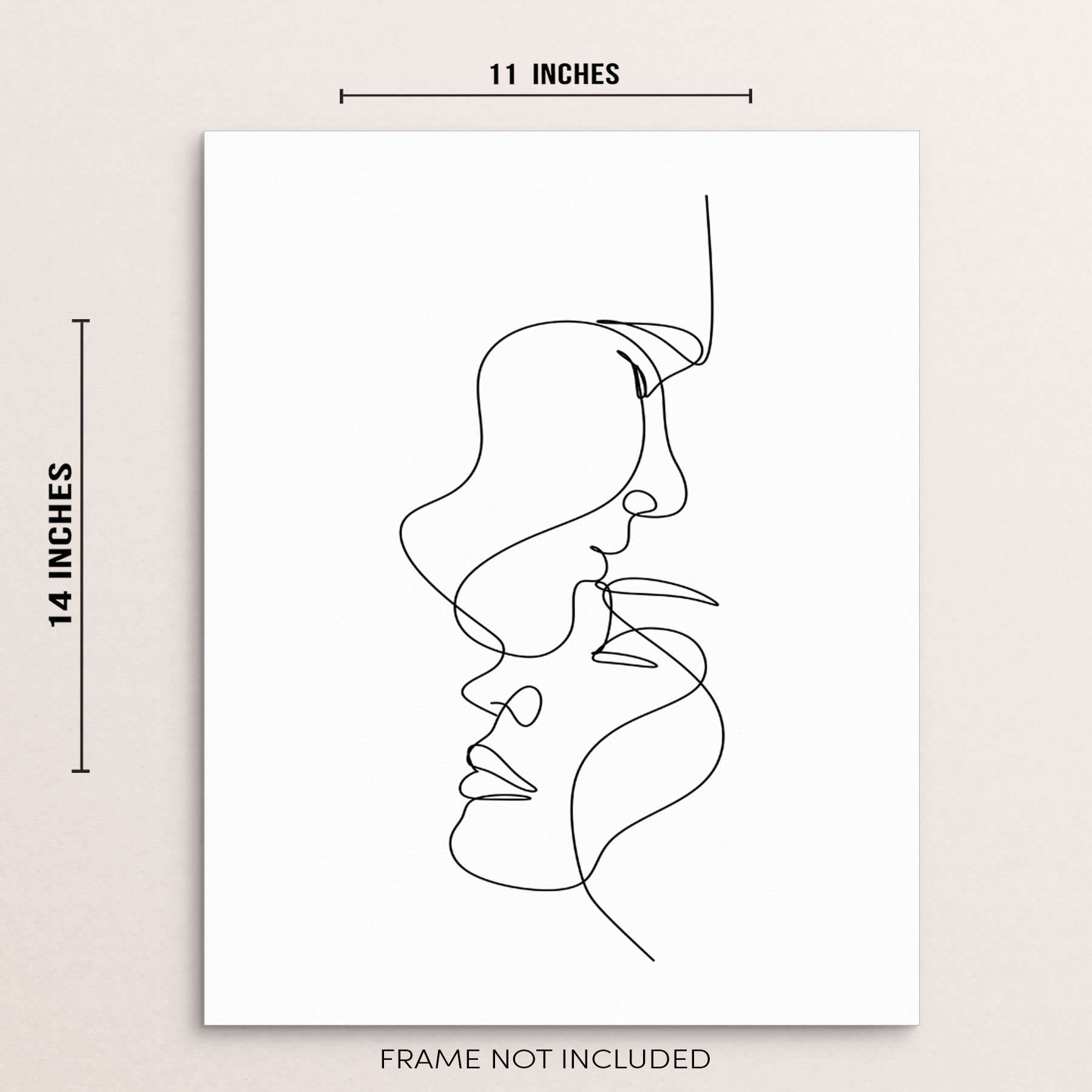 Abstract Faces One Line Wall Art Print Minimalist Poster | Etsy