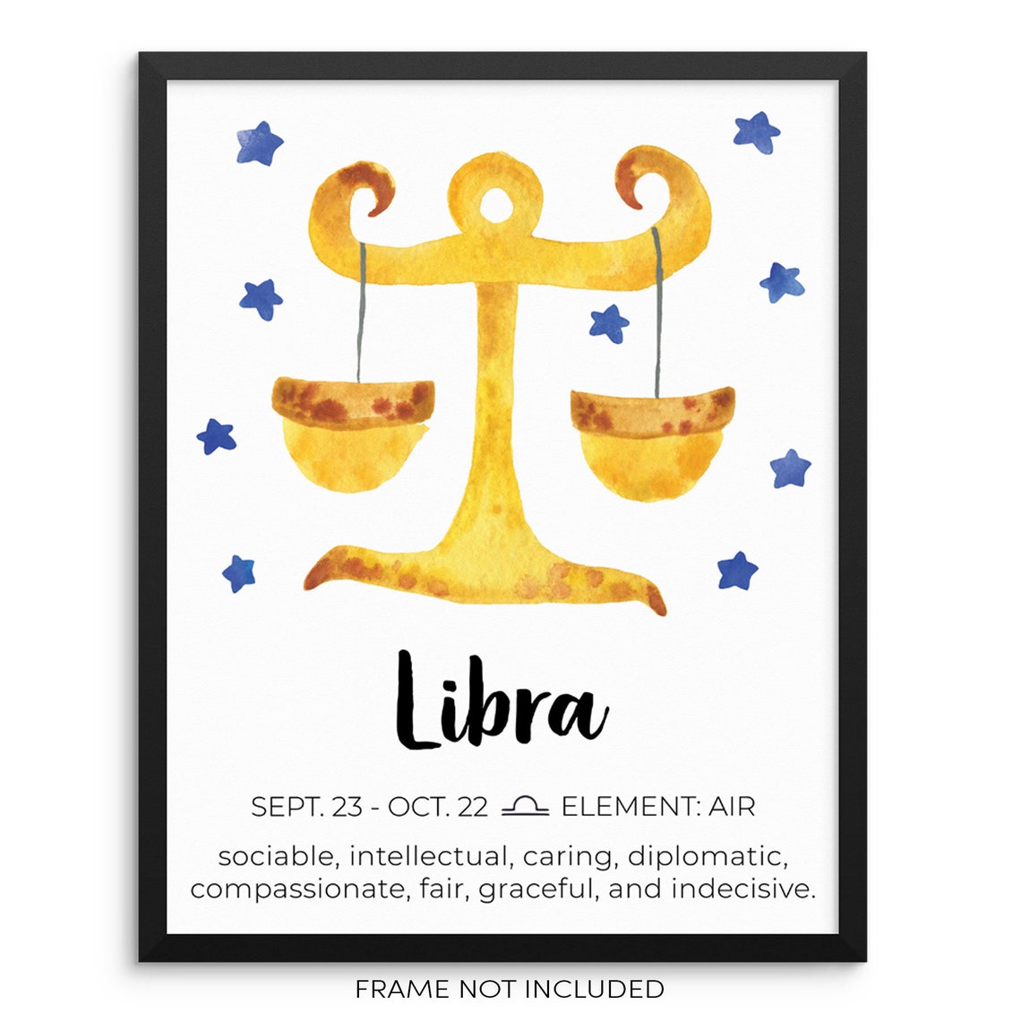 Kids LIBRA Zodiac Sign Art Print Horoscope Constellation | Etsy
