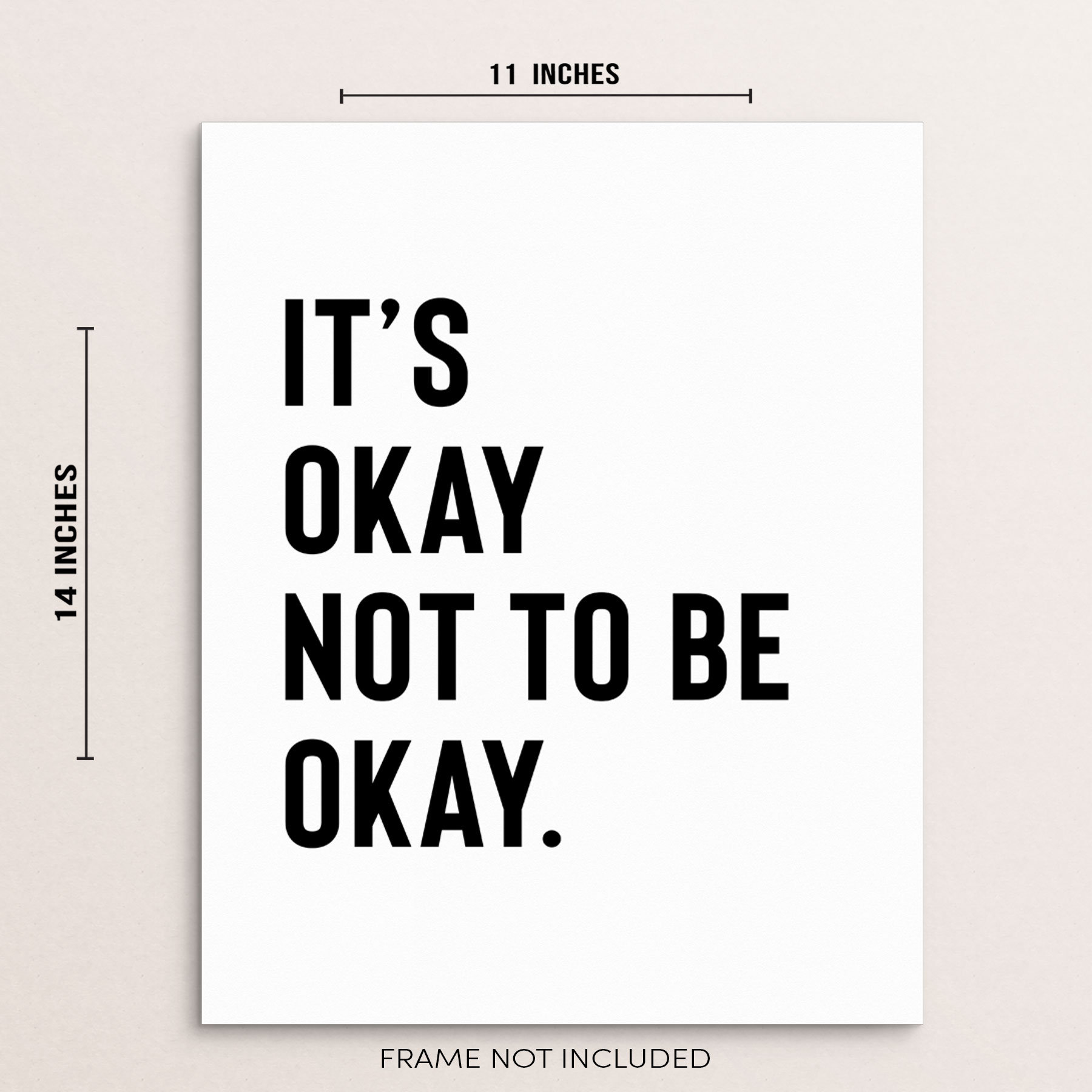 Inspirational Art Print Wall Poster It's Okay Not to Be - Etsy