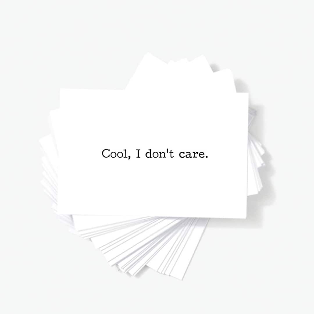 Funny Rude Insult Cards Cool I Don't Care set of 20 Boxed - Etsy