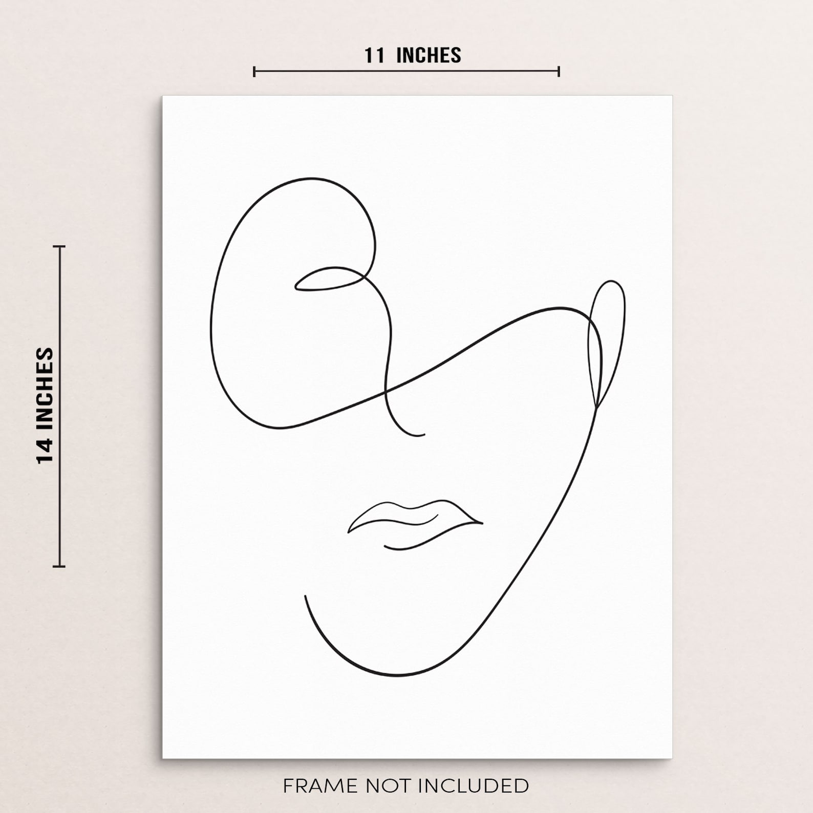 Continuous One Line Abstract Face Art Print Poster 11x14 - Etsy