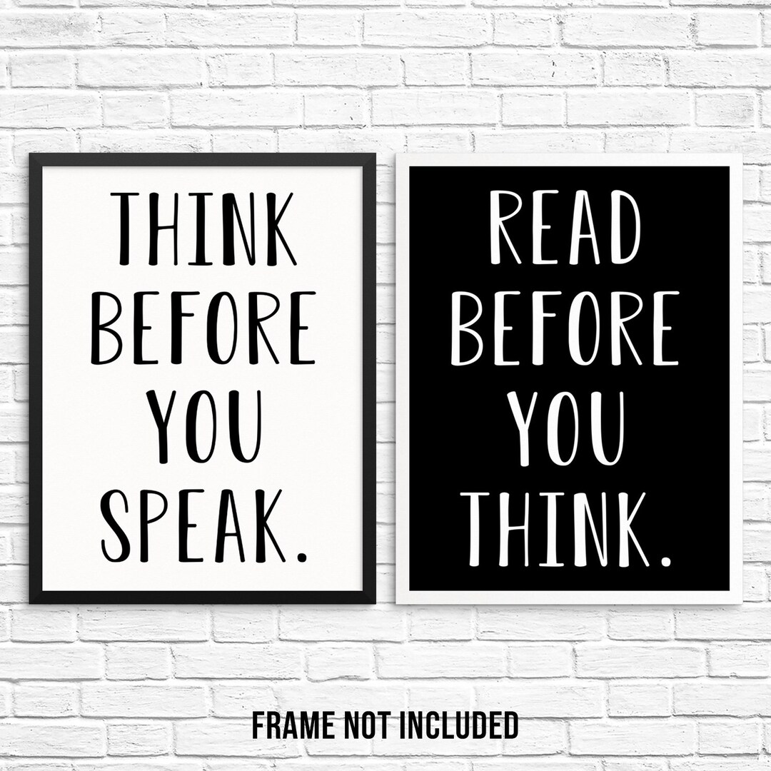 Inspirational Wall Decor Art Print Poster Set of 2 Think - Etsy