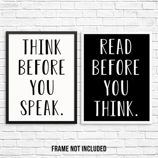 Think Before You Speak - Etsy