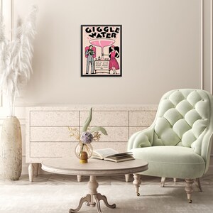 Vintage Cocktail Retro Poster Giggle Water Art Print |DIGITAL DOWNLOAD ...