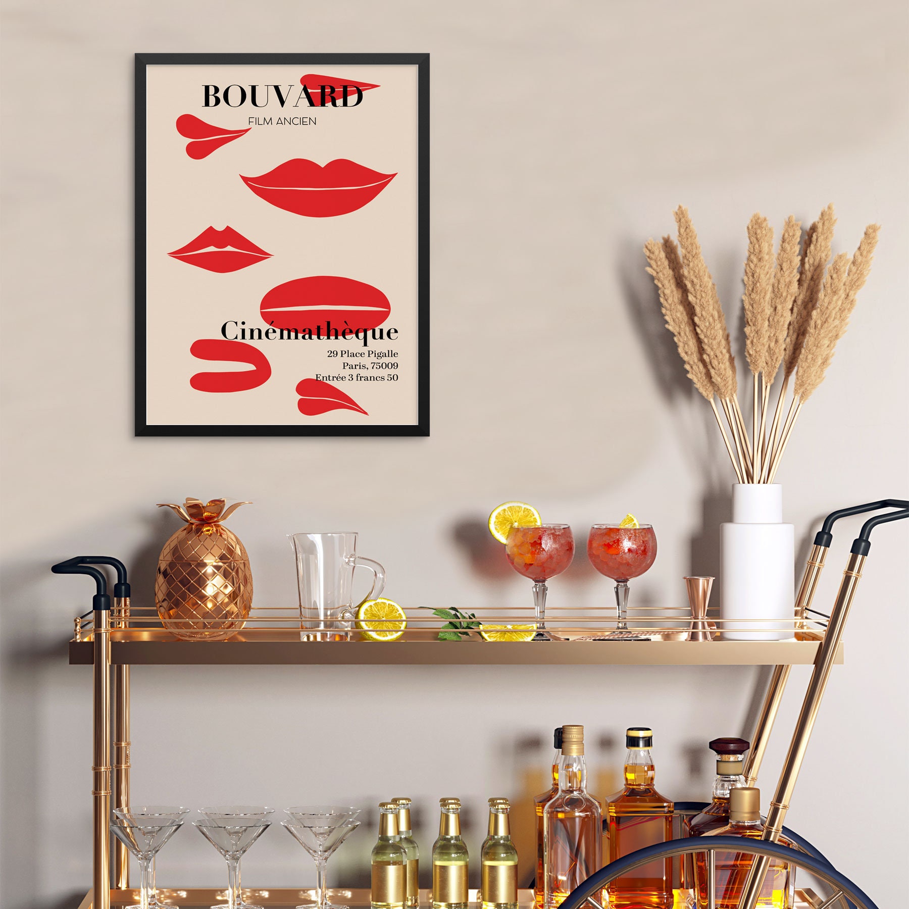 Bouvard Film Ancien Red Lips Art Print Vintage Movie Poster - Etsy