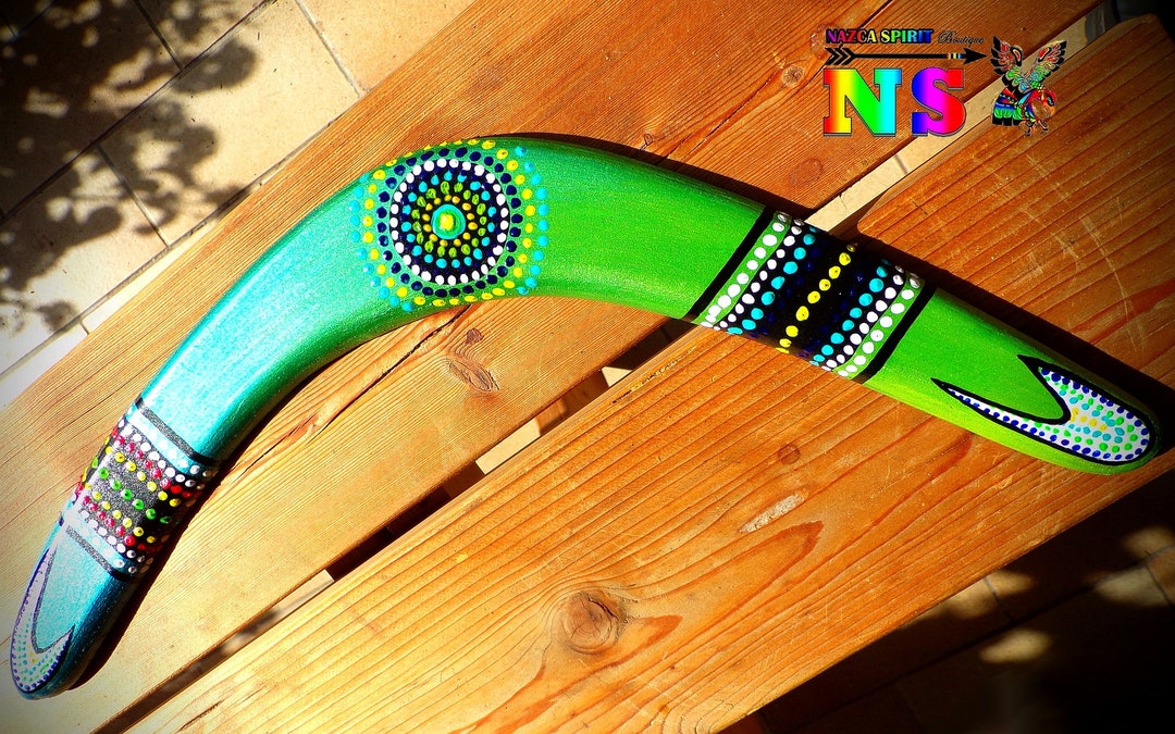Wooden Boomerang 38 Cm for Right-handed French Handmade Artisanal ...