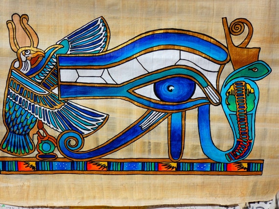 Eye Of Horus Mural Ancient Egyptian Papyrus Painting Egyptian Eye Of