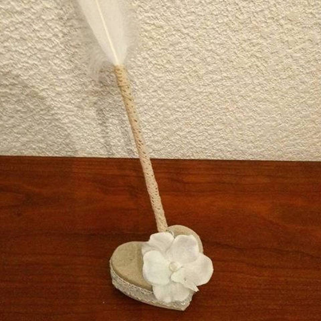 Retro Vintage Linen Wedding Pen and Pen Holder any Theme, Any Color - Etsy
