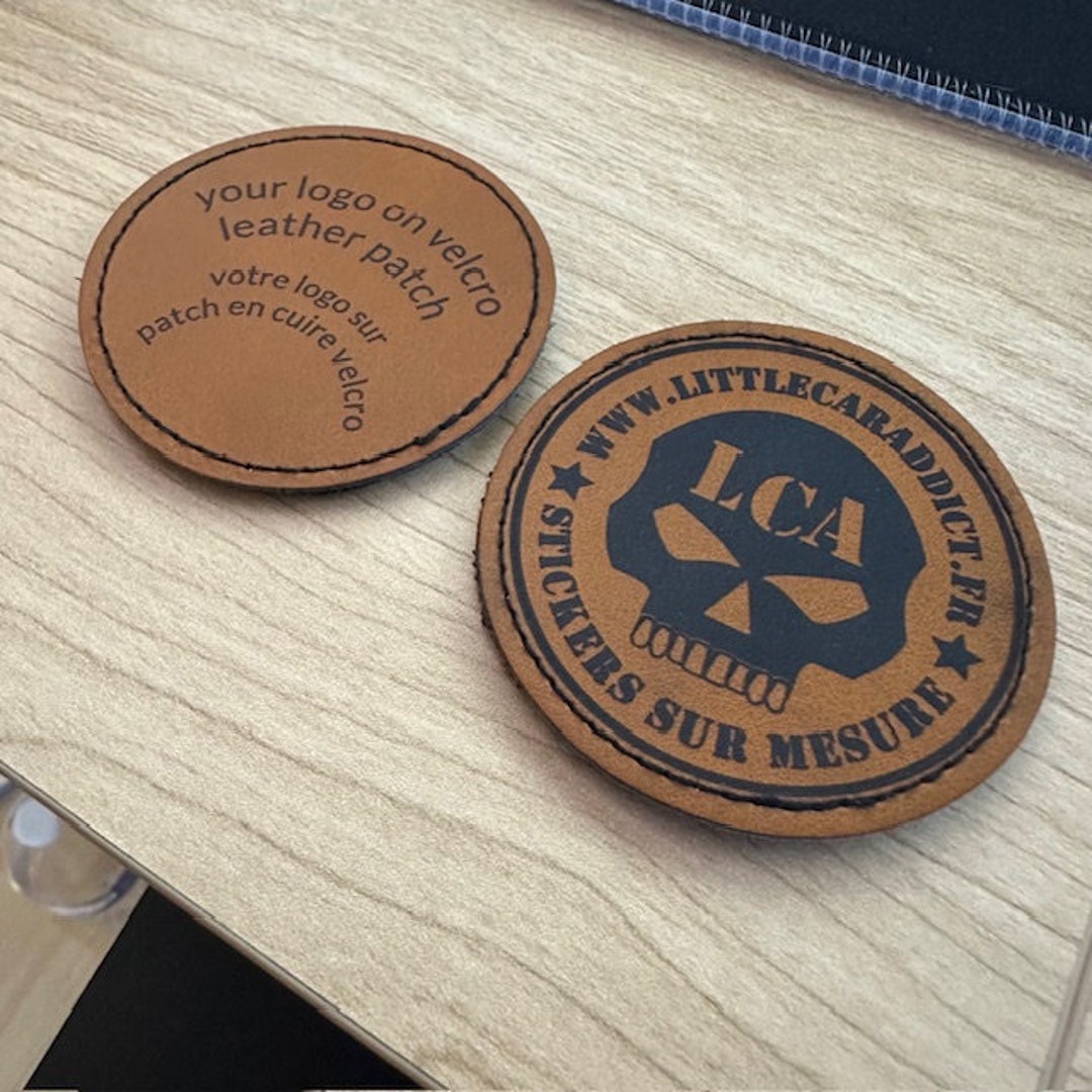 Personalization of Velcro Leather Patch, Leather Badge, Leather Scratch ...
