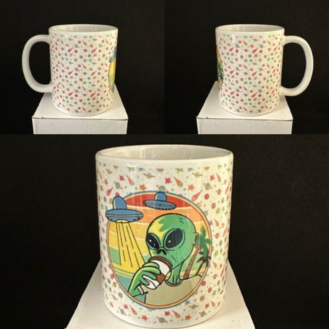Alien Coffee Mug Novelty Alien Ceramic Mugs Home Office Bar - Etsy