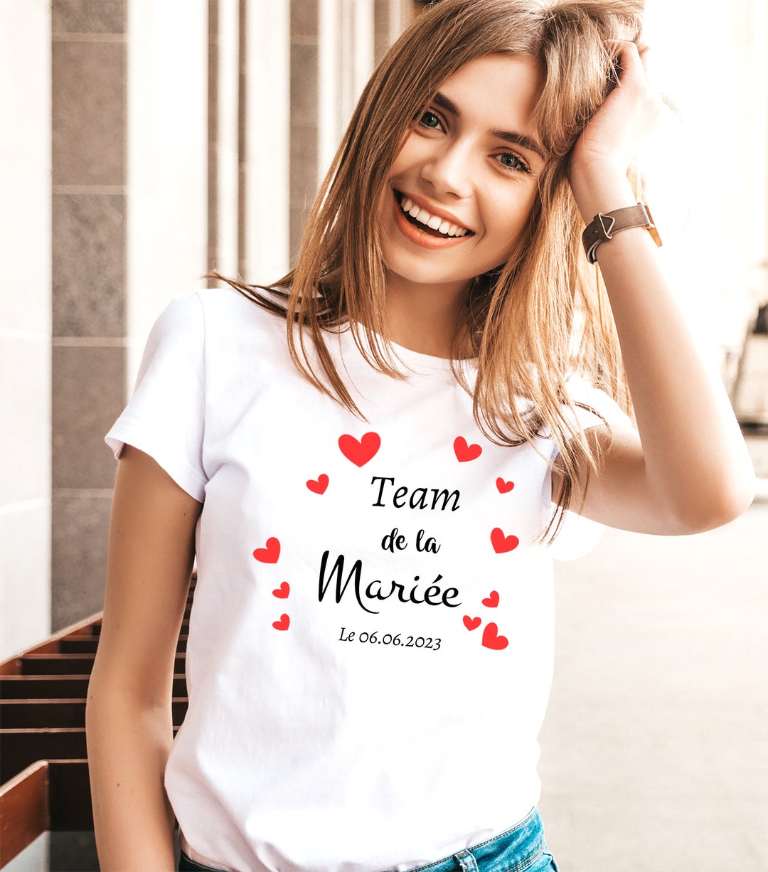 Red Hearts Themed Bachelorette Party T-shirt, Bride and Groom Team T ...