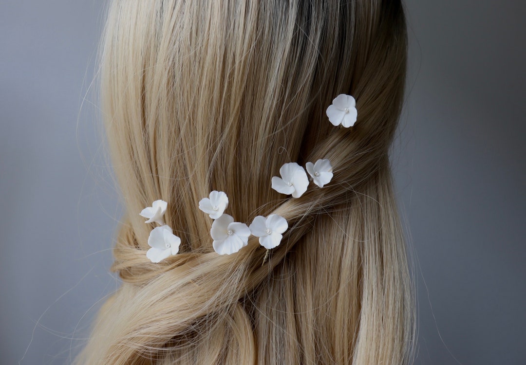 Flower Bridal Hair Pins, French Flower Hair Pins, Floral Hair Jewelry ...
