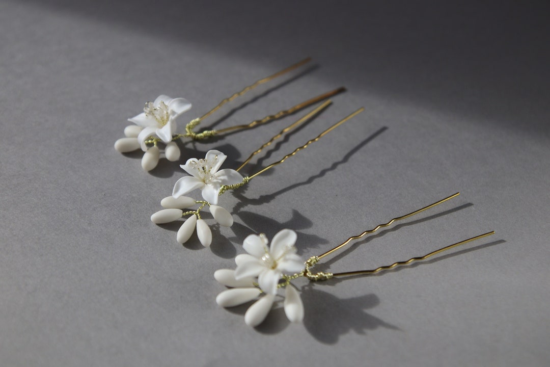 Bridal Hair Pin With Orange Blossom, Luxury Hair Accessories, Wedding ...