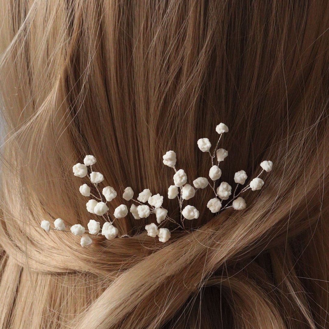 Gypsophila Hair Pin, Flower Hair Pins, Bridal Hair Pin, Set of Hair ...