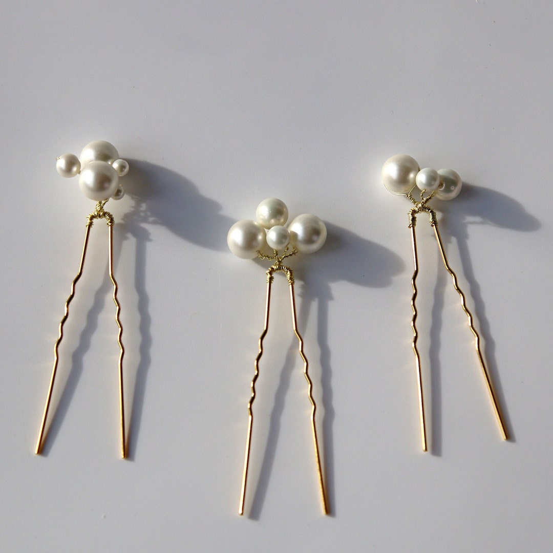 Pearl Bridal Pins, Set of Bridal Pins Pearl Hair Clip Pearl Bridal Pin ...