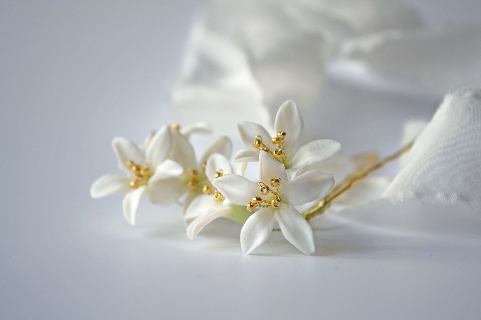 Bridal Flower Pin, Orange Blossom Pin, Floral Hair Pin, Flower Pin ...