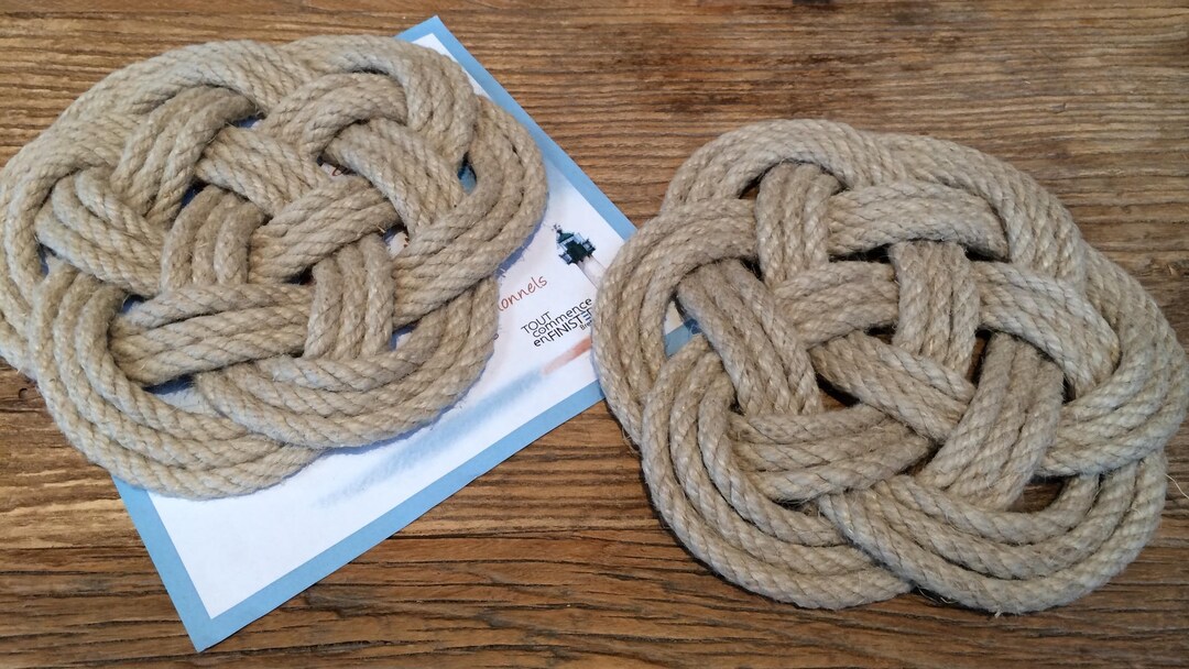 Dessous de Plats Tapis Décoration Marine Chanvre Bretagne Nœud de Piton ...