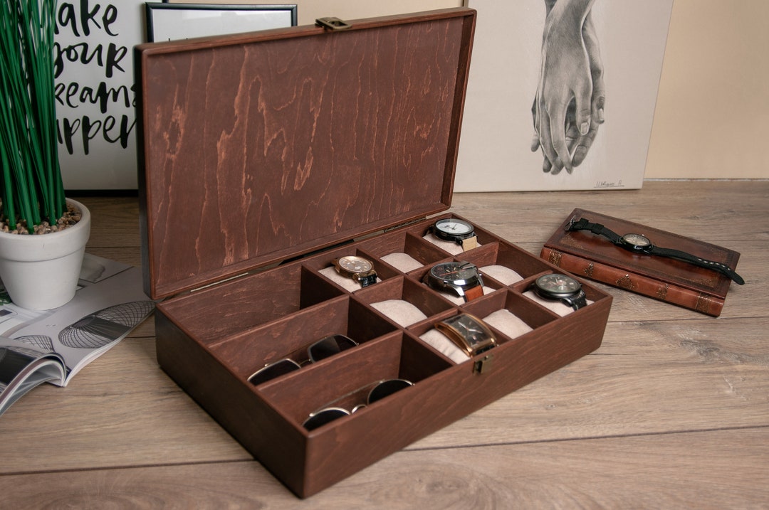 Wooden Watch Box Men Jewelry Box Mens Jewelry Box Hetch DS7 - Etsy