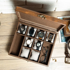 Watch Organizer, Watch Box for Men, Mens Jewelry Box, Personalized ...