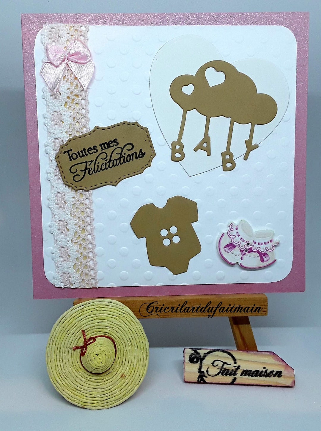 Birth Card. Girl Birth Card. Girl Birth Congratulations Card. Handmade ...
