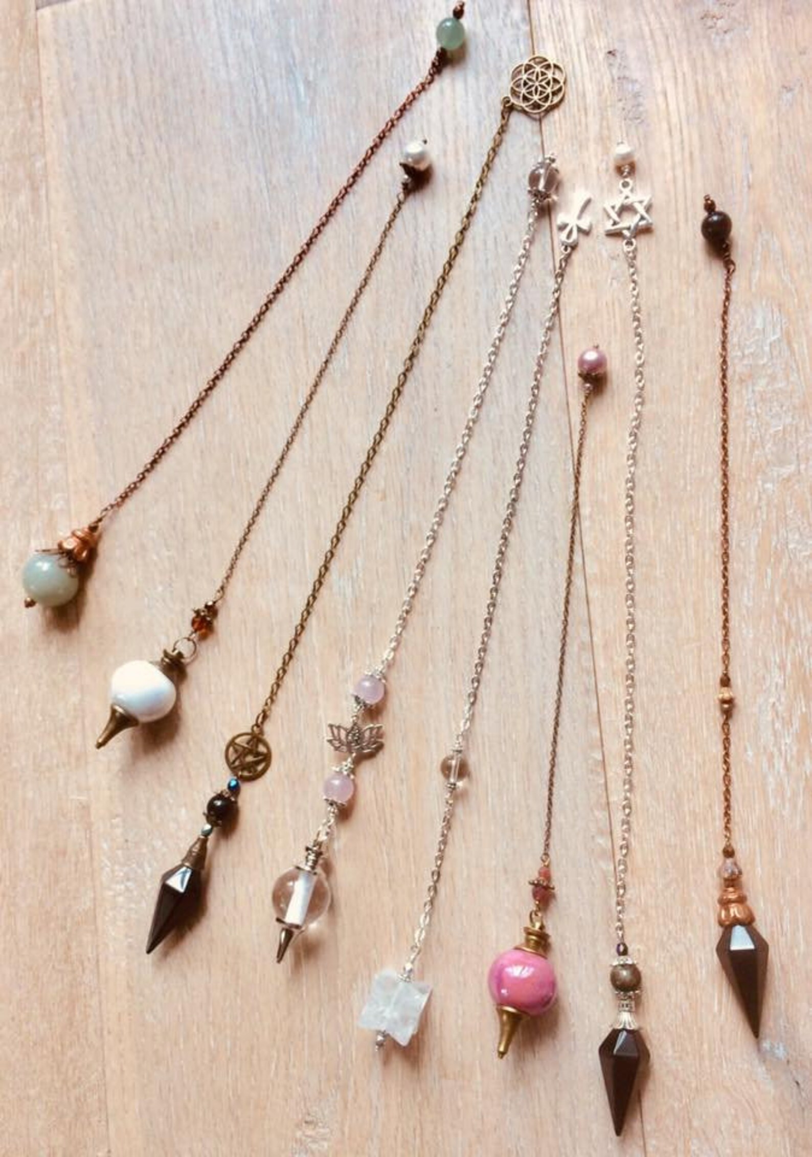 Necklace With Onyx Point and Obsidian Bead, Tree of Life Design in ...