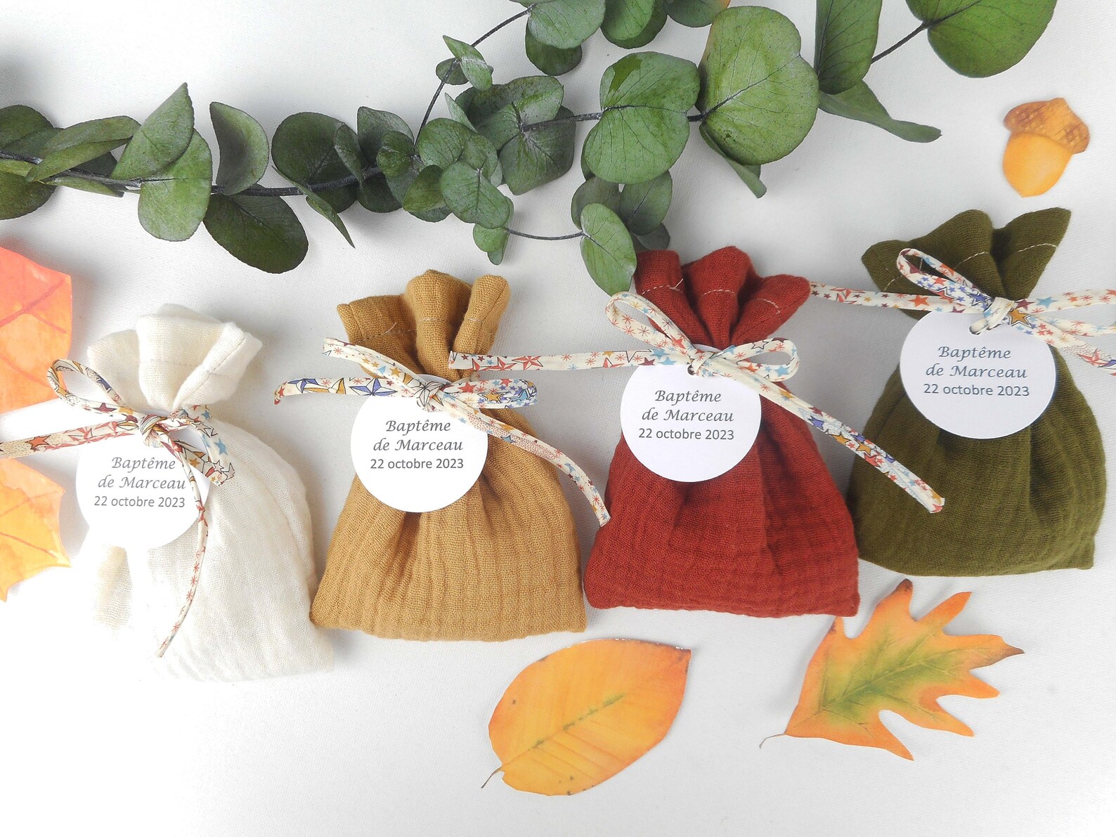 Plain Double Gauze Favor Box in Ecru, Camel, Terracotta or Khaki ...