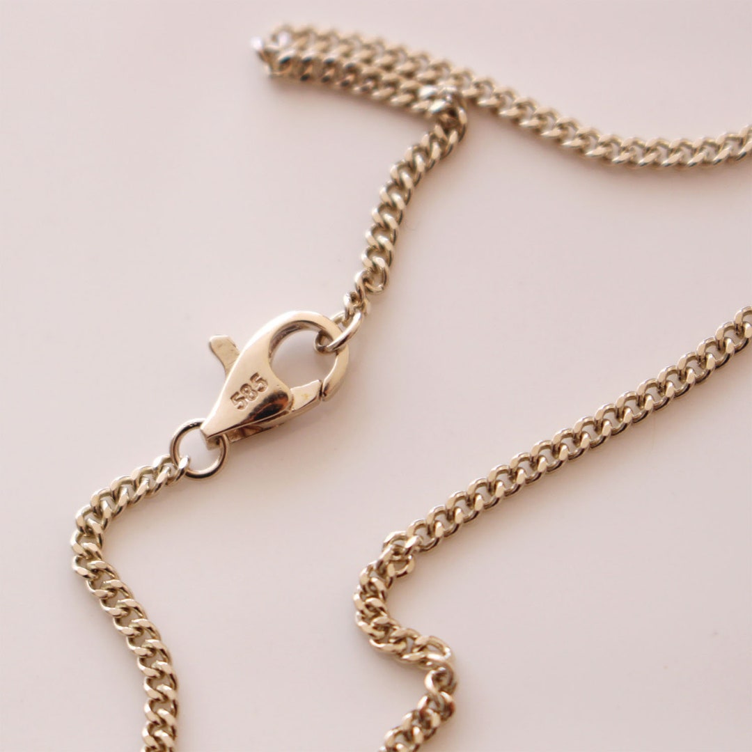 14K Solid Champagne Gold Chain Bracelet/solid Yellow Gold Basic Chain ...