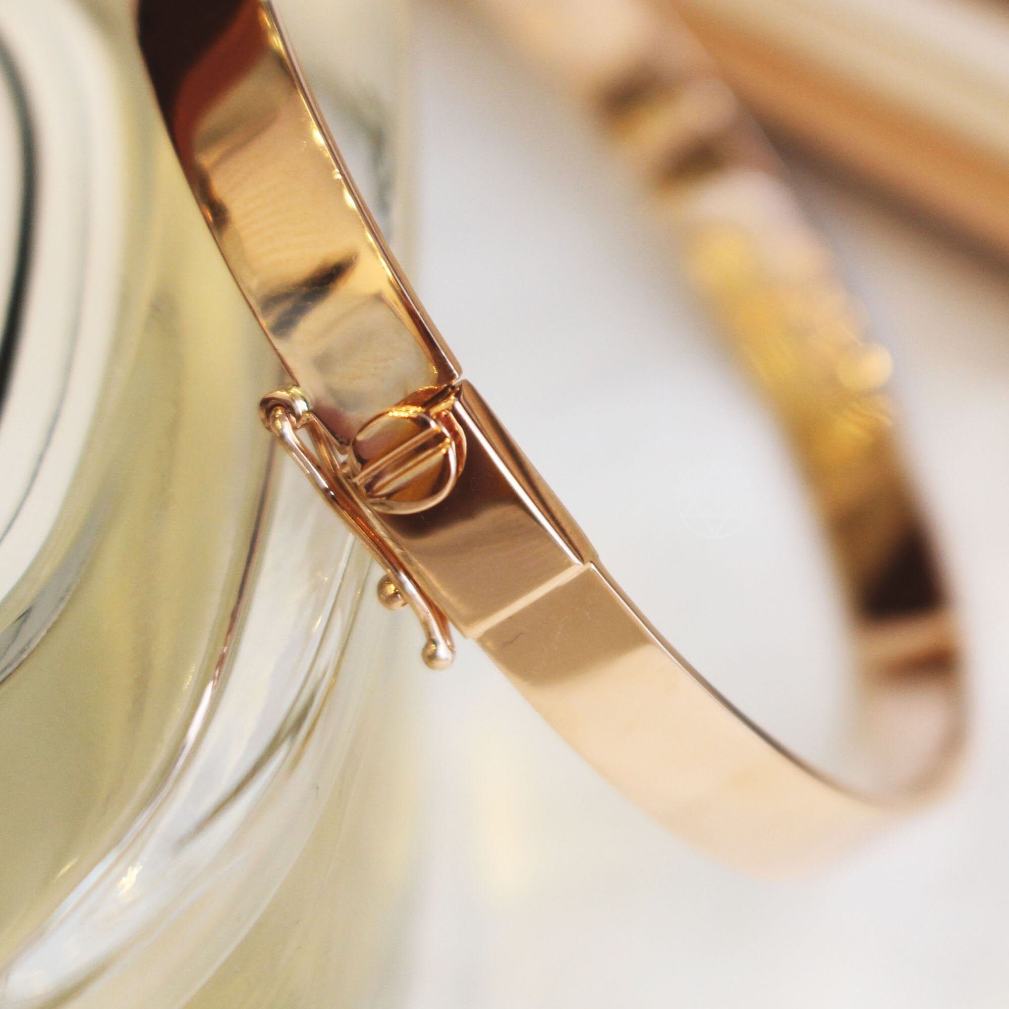 14K18K Solid Gold FLAT Bangle Bracelet/gold Bangle - Etsy