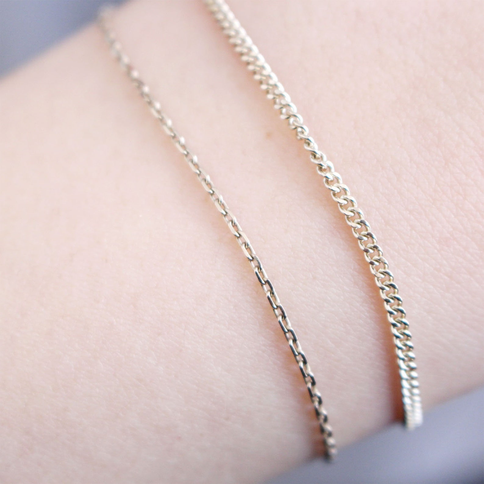 14K Solid Champagne Gold Chain Bracelet/solid Yellow Gold | Etsy