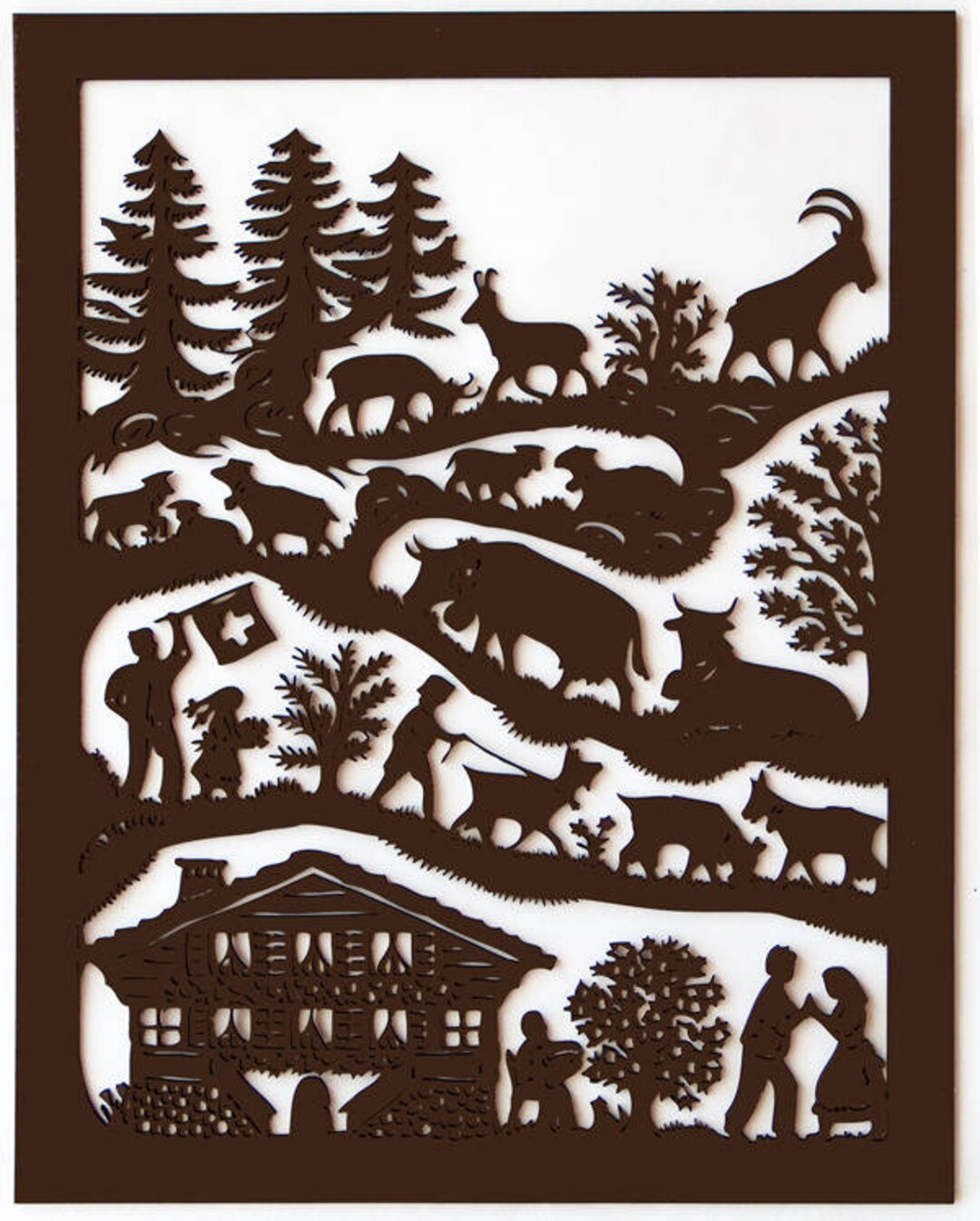 Poya découpage en bois La haut sur la montagne - Etsy France