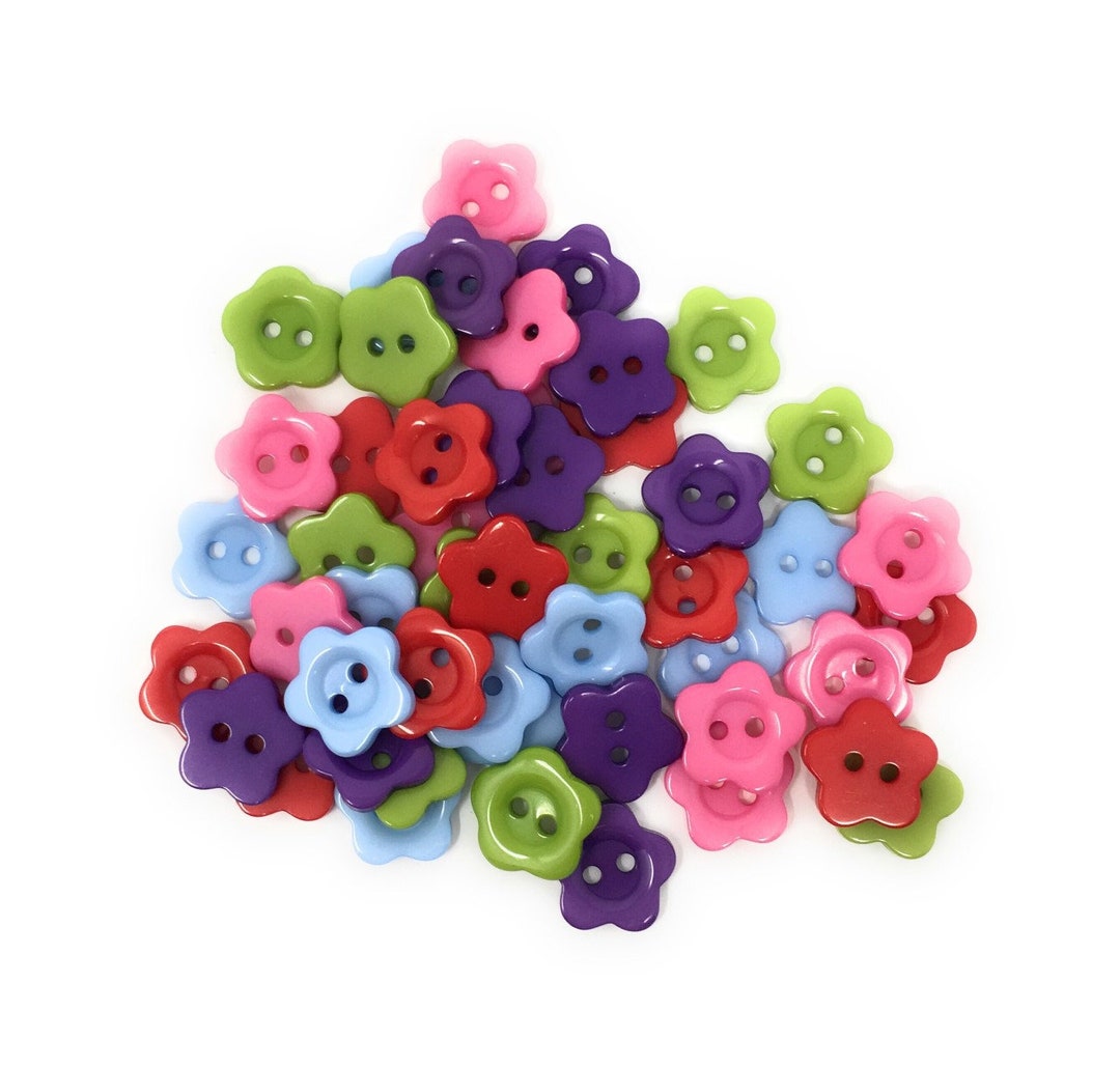 Flower-shaped Resin Sewing Buttons, Mixed Colors, 2 Holes X 50 - Etsy