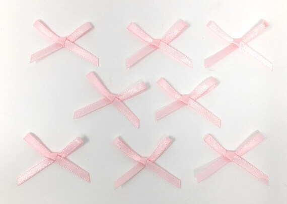 25 X Satin Ribbon Bows 3mm Color Light Pink Embellishment | Etsy