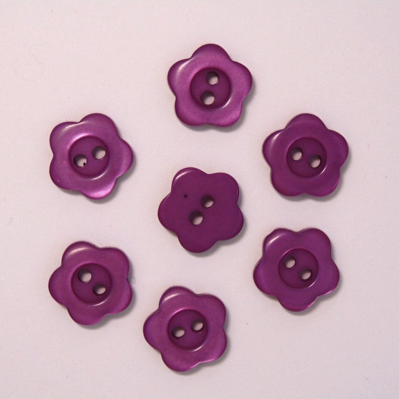 Set of 10 Flower Buttons 12mm Color of Your Choice / Fancy Flower Shaped Button / Flower Button ...