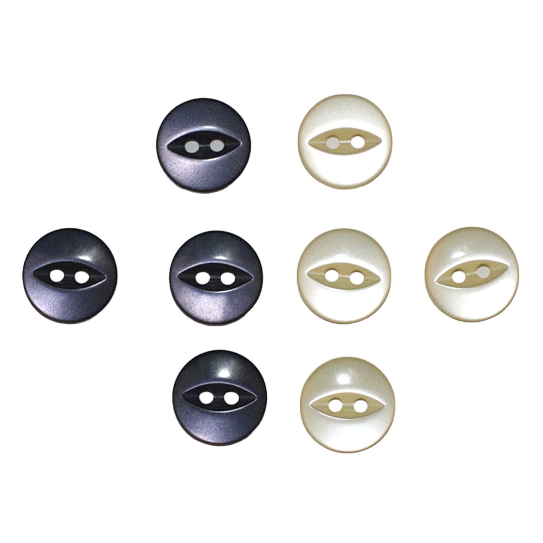 Set of 40 Fish Eye Buttons With Two Holes 11mm or 14mm Set D / Child ...
