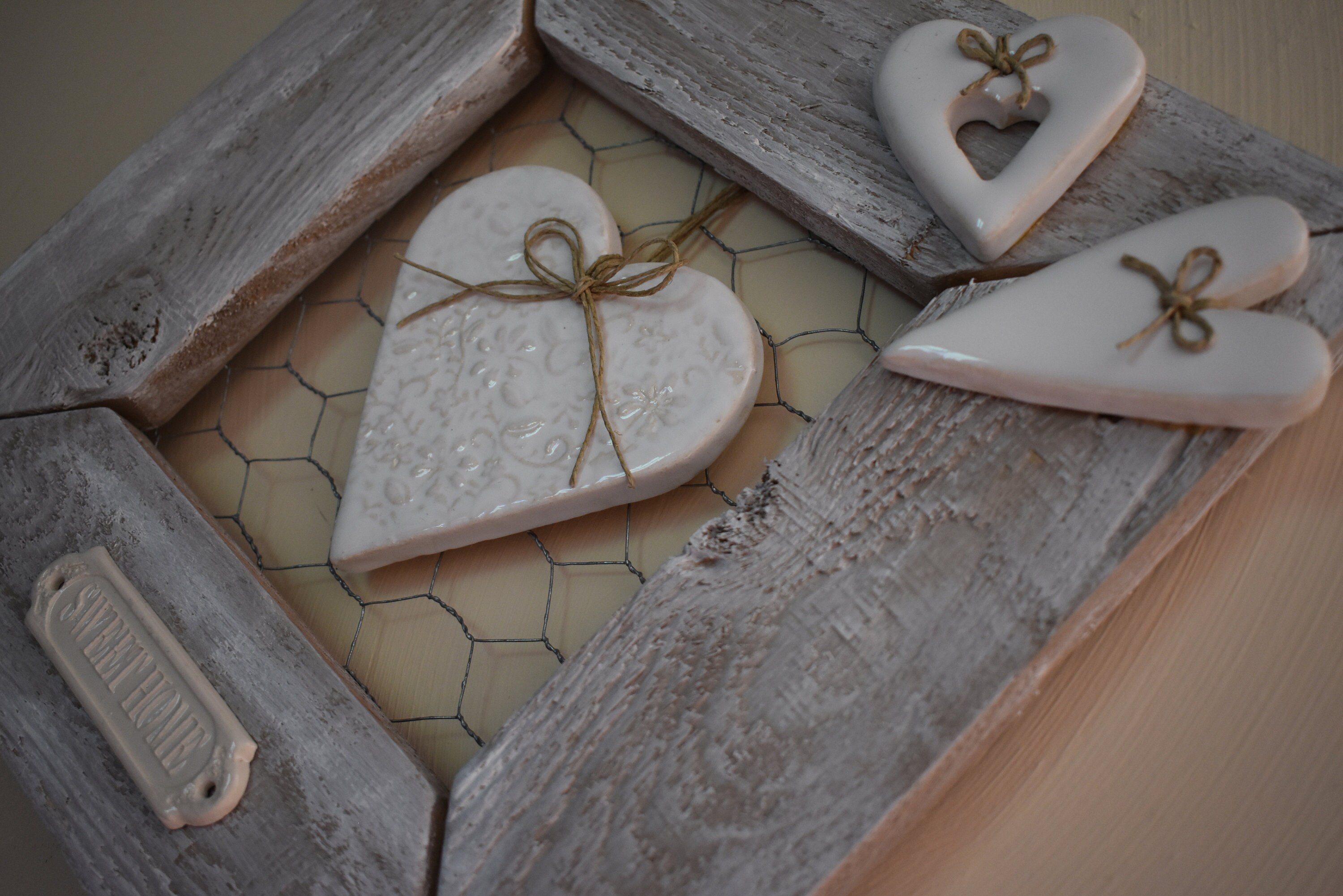 My Frame, White Hearts, Nature and Refined - Etsy Norway