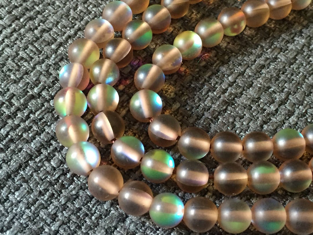 65 Pearls FLASH 6mm,brown Coffee Camel Frosted Pebble Glass,fashion ...