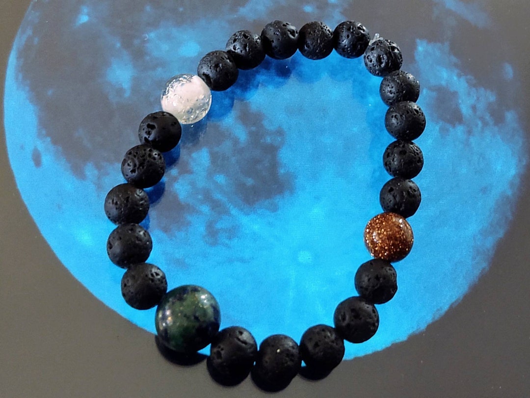 Cosmic Orbs - Earth, Sun, and Moon Bracelet - Etsy