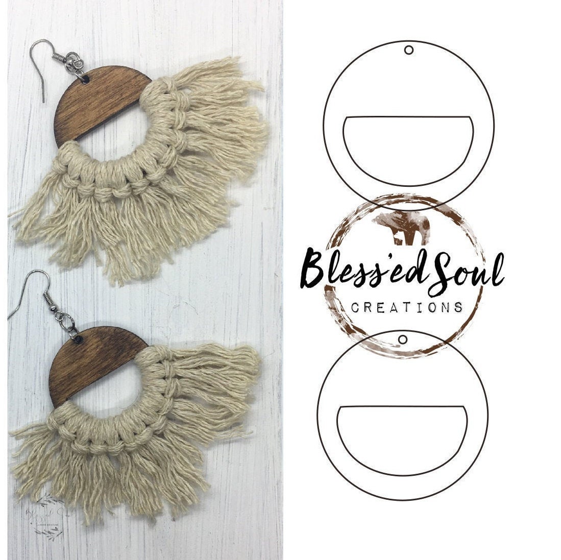 EARRINGS SVG, Digital Earrings, Cut Circle File With Hole Downloadable ...