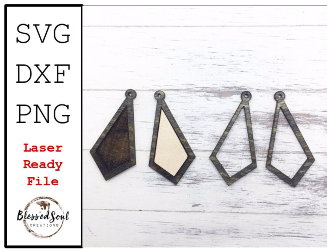 EARRINGS SVG, Diamond Shape Inlay Digital Earrings File, Downloadable ...