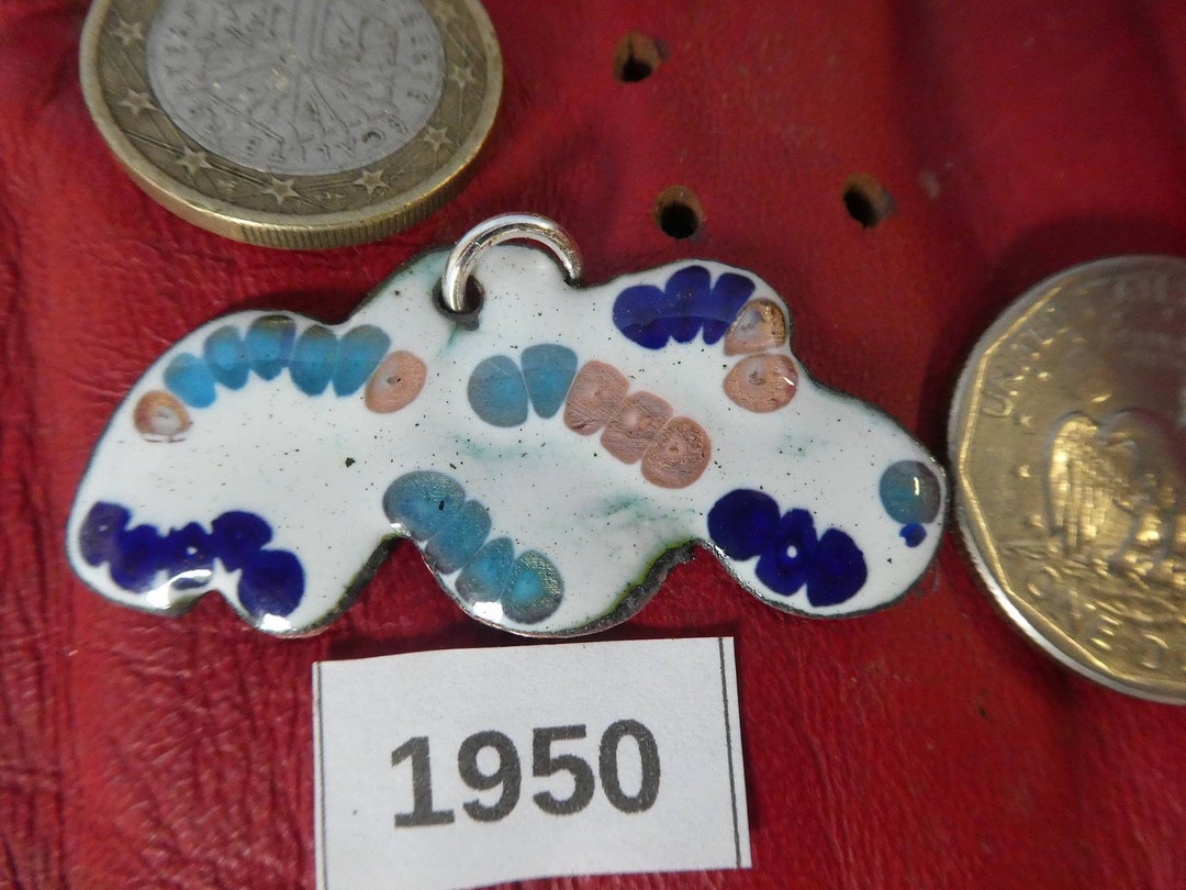 1950 Enameled Recycled Copper Medallions - Etsy