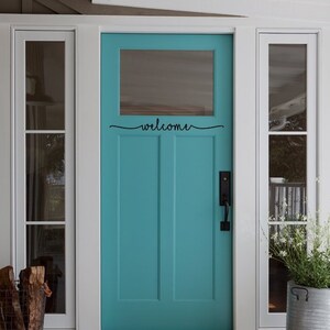 Front Door Welcome Decal, Cute Welcome Sticker Greeting for Home, House ...