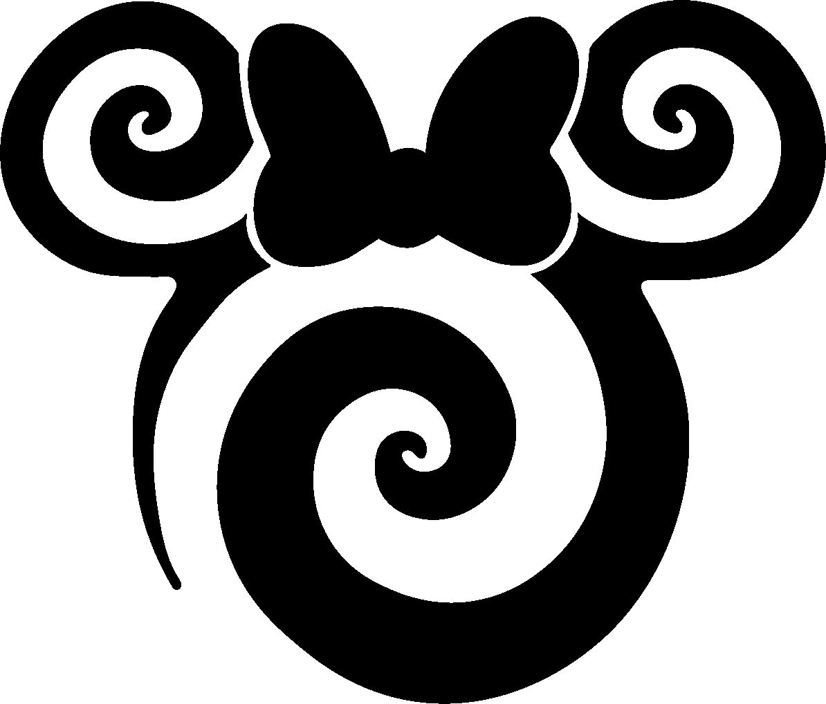 Cute Spiral Minnie Mouse Head Decal/sticker/vinyl Cutout - Etsy
