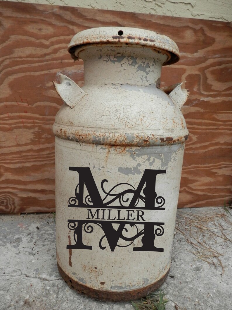 Custom Small Split Letter Decorative Monogram Decals White or - Etsy